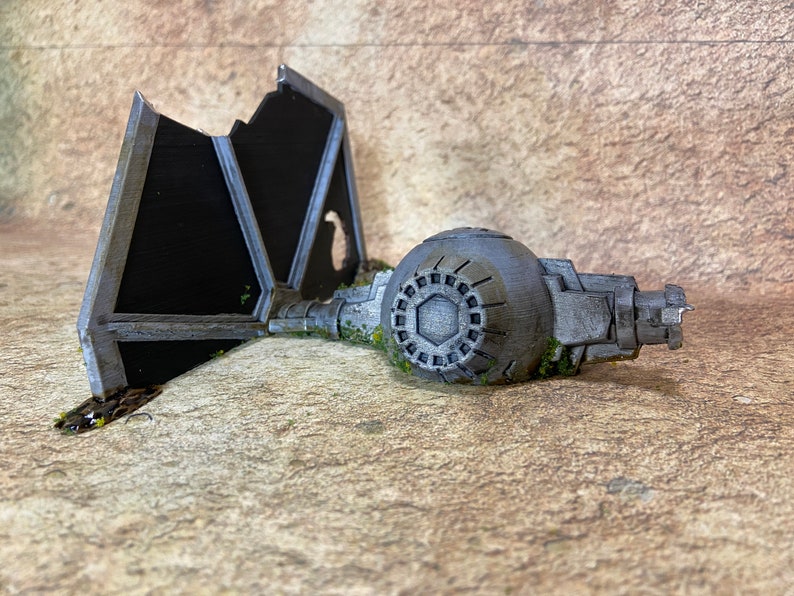 Crashed Tie Fighter Tabletop Terrain for Star Wars Shatterpoint Fully ...
