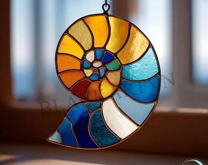 Stained Glass Nautilus Lampshade PDF Instructions and Pattern - Etsy Canada