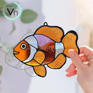 Digital Download Clownfish T01 Stained Glass Pattern, Modern Suncatcher ...