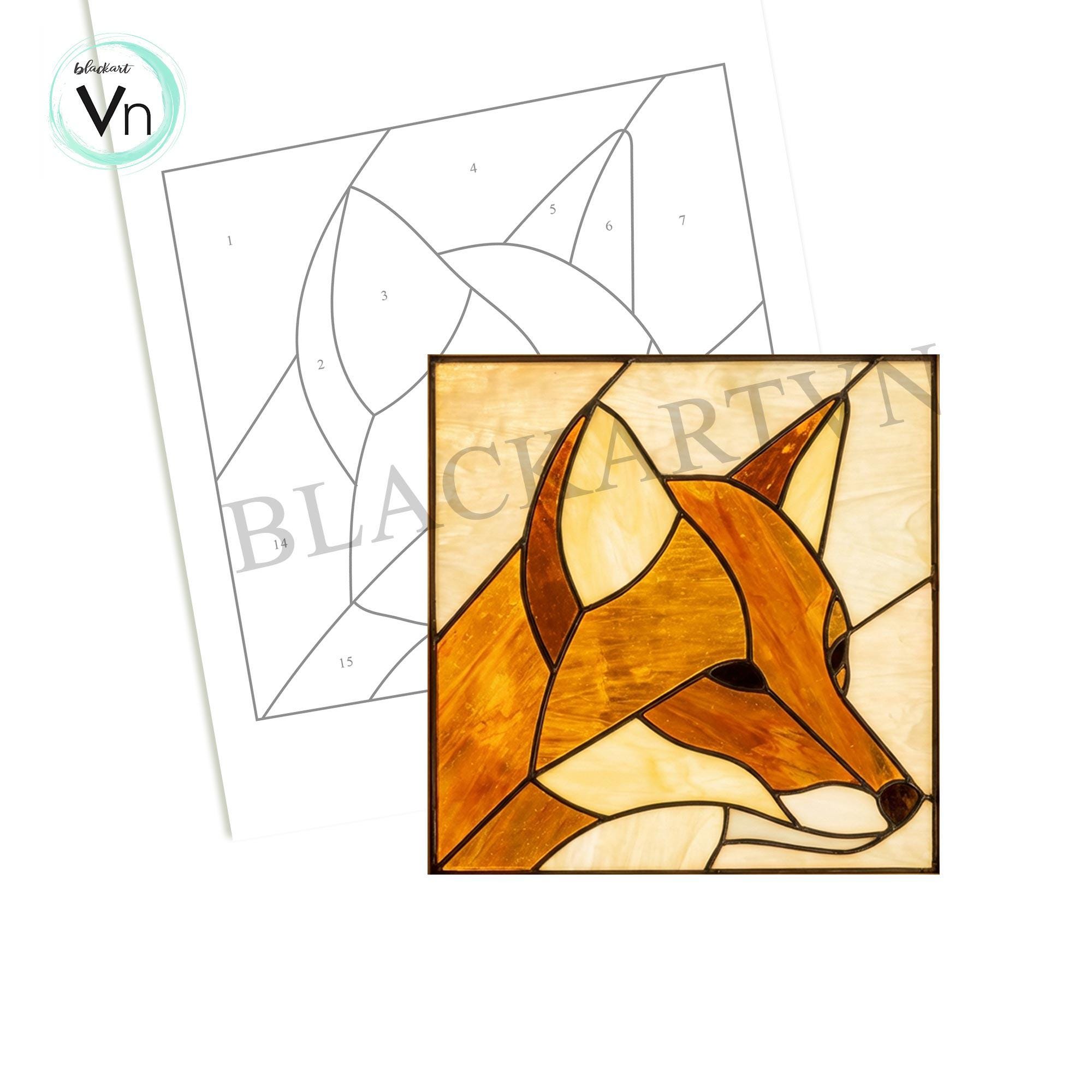 Digital Download Fox Panel Stained Glass Pattern,modern Suncatcher - Etsy