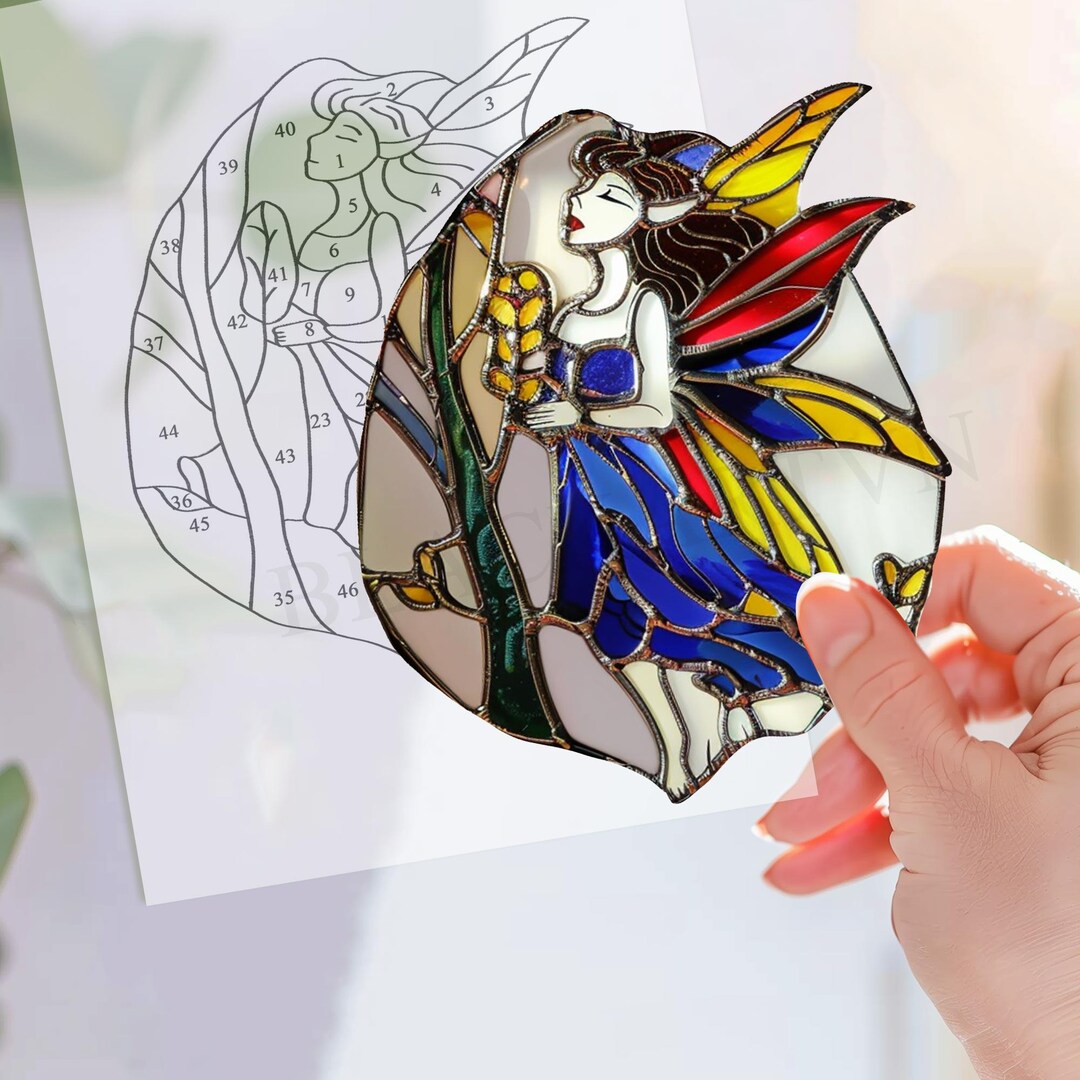 Digital Download Fairy V01, Pattern,modern Suncatcher,diy Stained Glass ...
