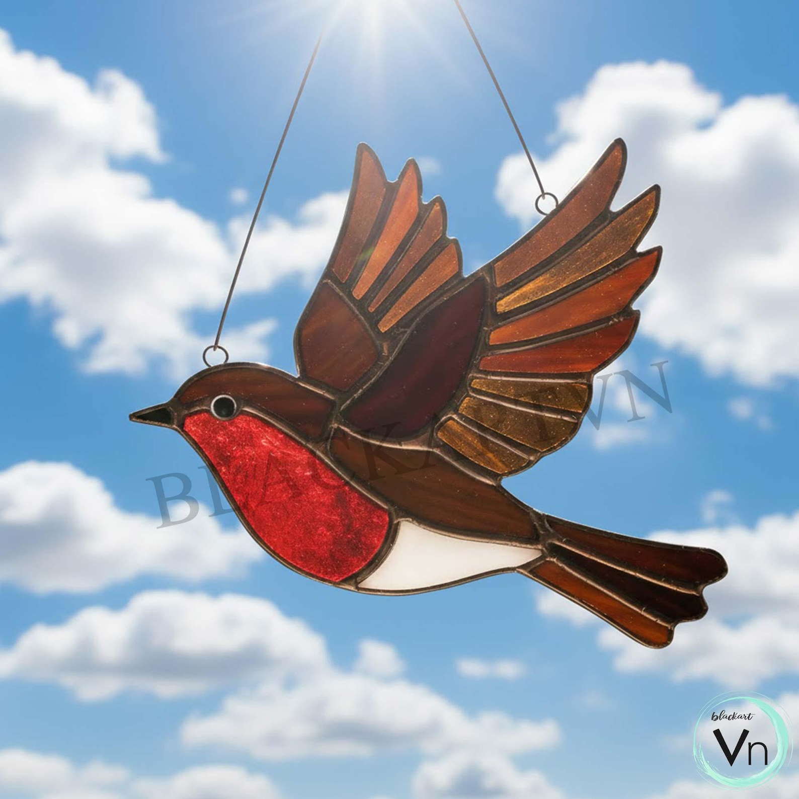 Digital File Robin Stained Glass Suncatcher , Window Hanging Fathers ...