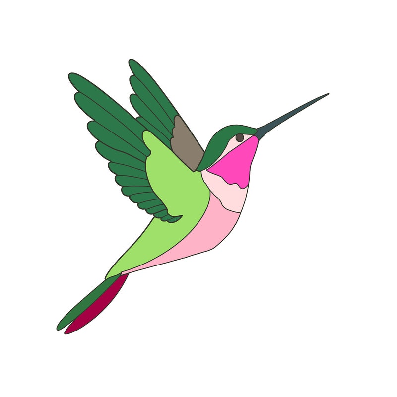 Hummingbird Stained Glass - Etsy