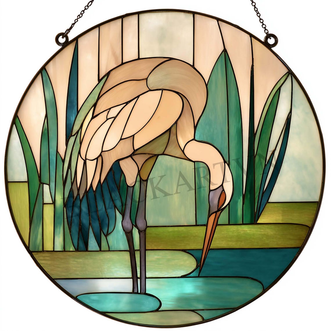 Digital Download Cranes Stained Glass Pattern, Modern Suncatcher, Diy ...