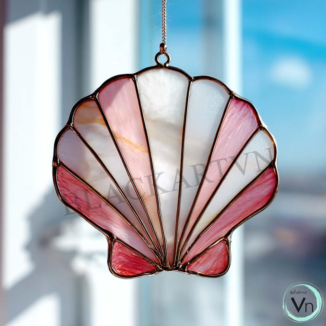 Digital Download Seashell Stained Glass Pattern, Modern Suncatcher, Diy ...