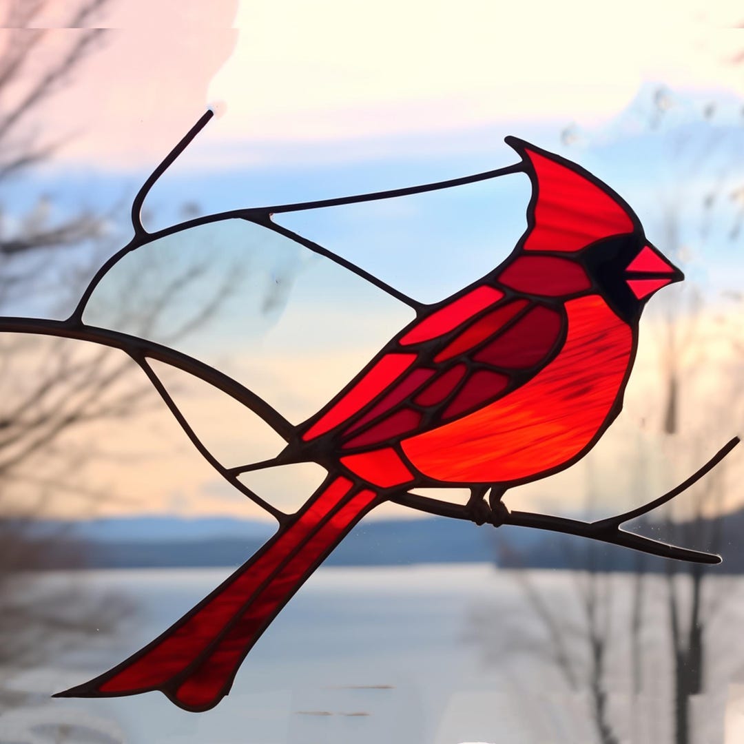 Digital Download Cardinal Bird-t07,stained Glass Pattern,modern ...