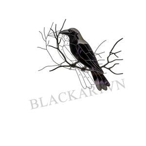 Digital Download White Raven T039, Stained Glass Pattern Modern ...