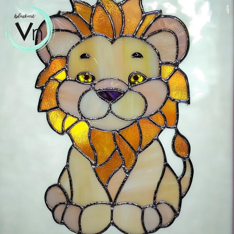 Stained Glass Lion - Etsy