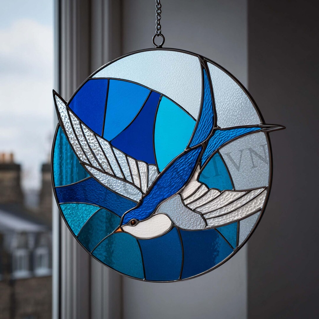 Digital Download Swallow Stained Glass Pattern,modern Suncatcher,diy ...