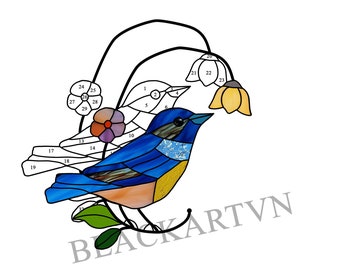 Bluebird Stained Glass Pattern - Hobby License - Etsy