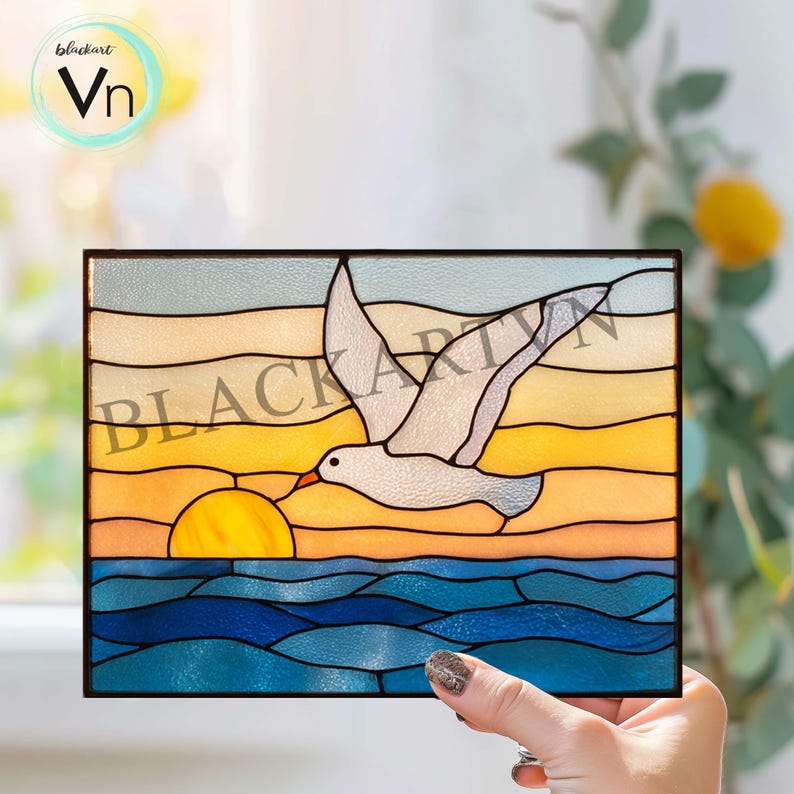 Digital Download Seagull Stained Glass Pattern,modern Suncatcher,diy ...