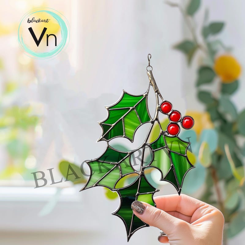 Stained Glass Holly - Etsy