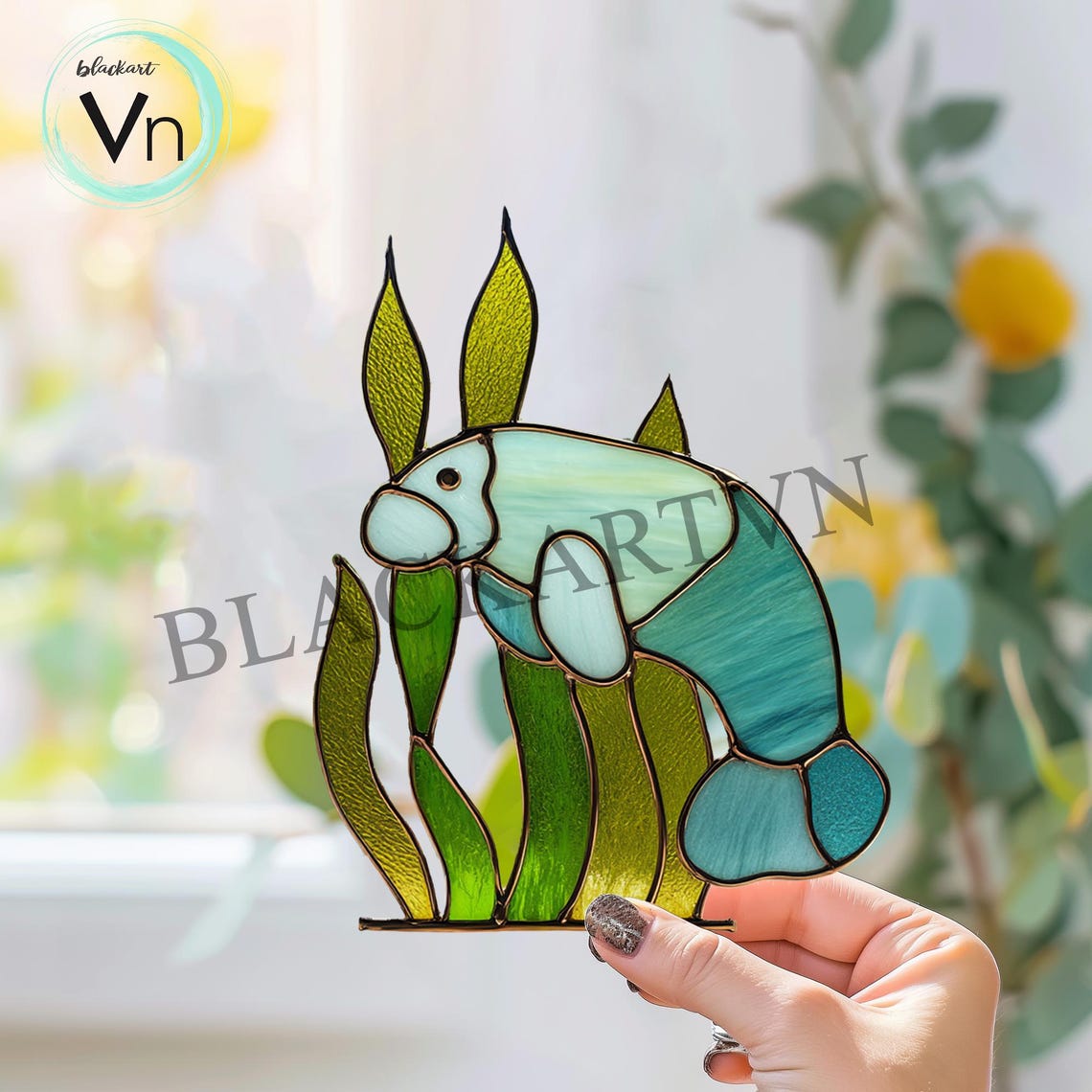 Digital Download Manatee Stained Glass Pattern,modern Suncatcher,diy ...