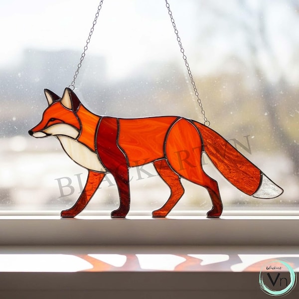 Stained Glass Fox - Etsy