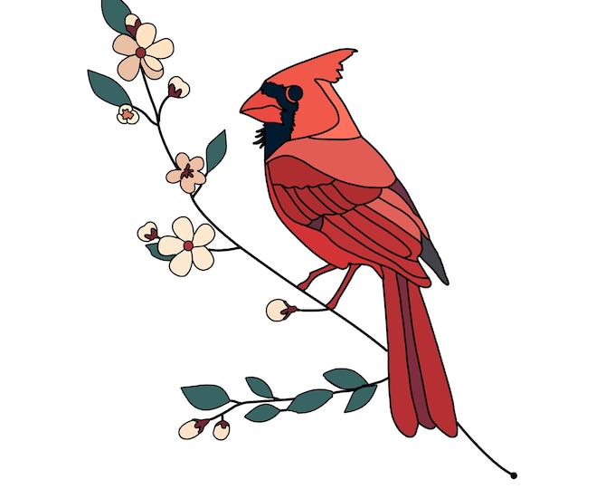Pattern Red Cardinal Bird Stained Glass, Cardinal Bird Stained Glass ...