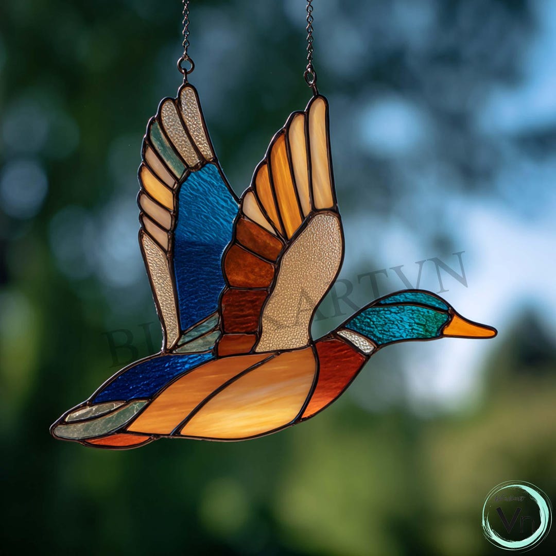 Digital Download Duck Stained Glass Pattern,modern Suncatcher,diy ...