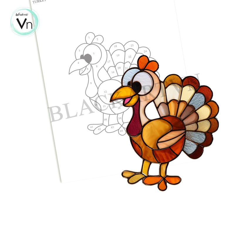 Digital Download Turkey Stained Glass Pattern,modern Suncatcher,diy ...