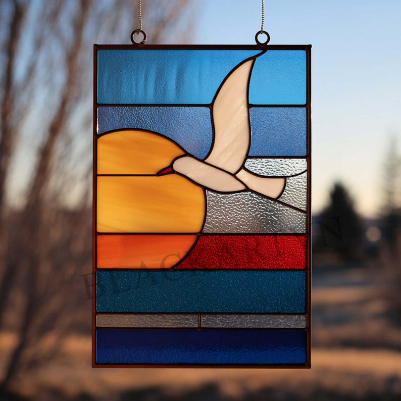 Digital Download Seagull Stained Glass Pattern,modern Suncatcher,diy ...