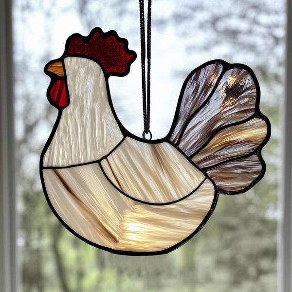 Chicken Stained Glass - Etsy