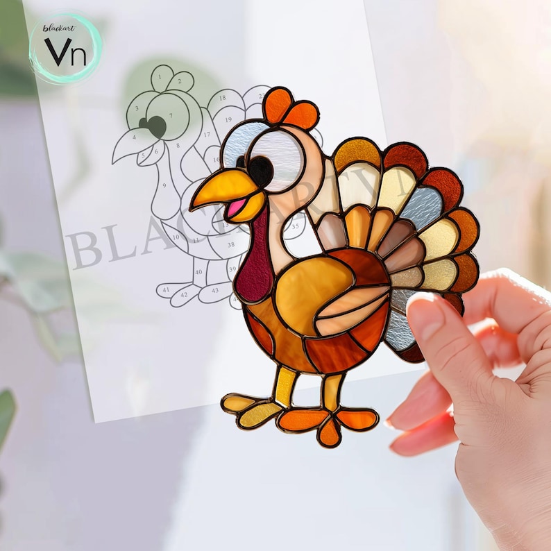 Digital Download Turkey Stained Glass Pattern,modern Suncatcher,diy ...