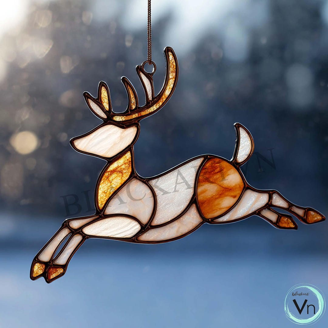 Digital Download Reindeer Stained Glass Pattern,modern Suncatcher,diy ...