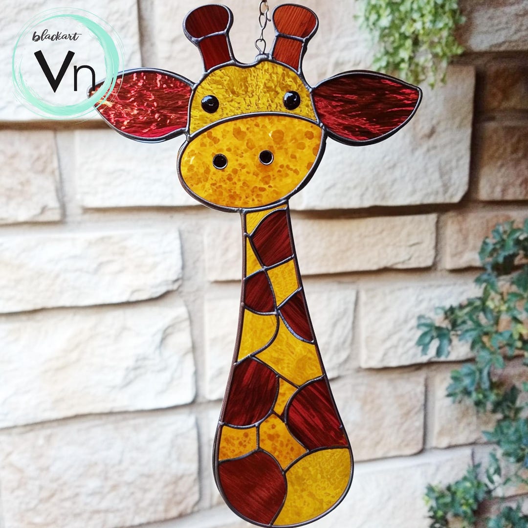 Digital Download Giraffe T01, Stained Glass Pattern Modern Suncatcher ...