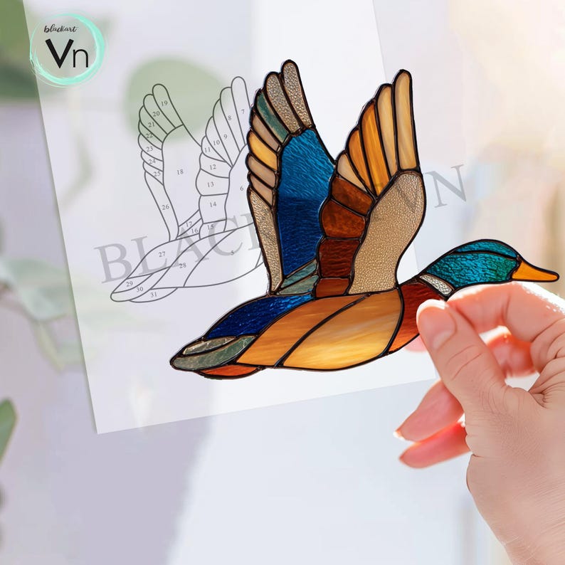 Digital Download Duck Stained Glass Pattern,modern Suncatcher,diy ...