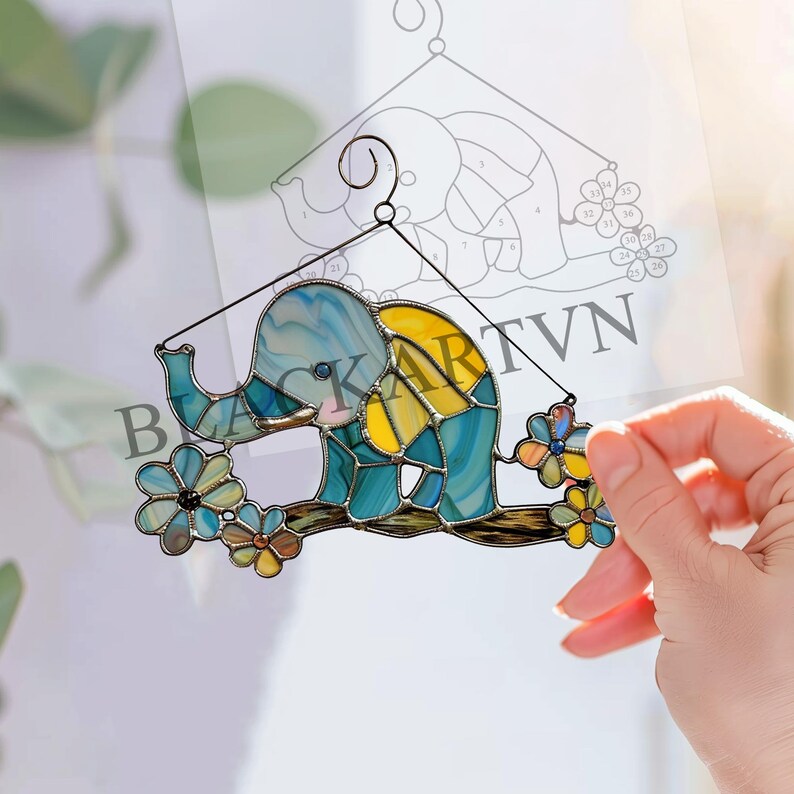 Digital Download Bald Elephant-t01,stained Glass Pattern,modern ...