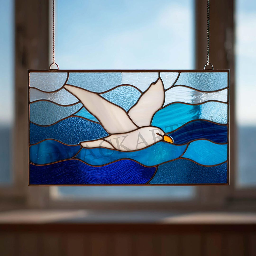 Digital Download Seagull Stained Glass Pattern,modern Suncatcher,diy ...