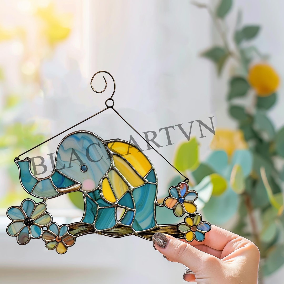 Digital Download Bald Elephant-t01,stained Glass Pattern,modern ...