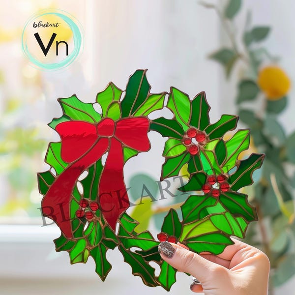 Stained Glass Wreath - Etsy