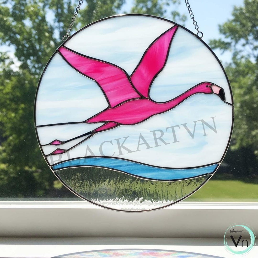 Digital Download Flamingo Stained Glass Pattern,modern Suncatcher,diy ...
