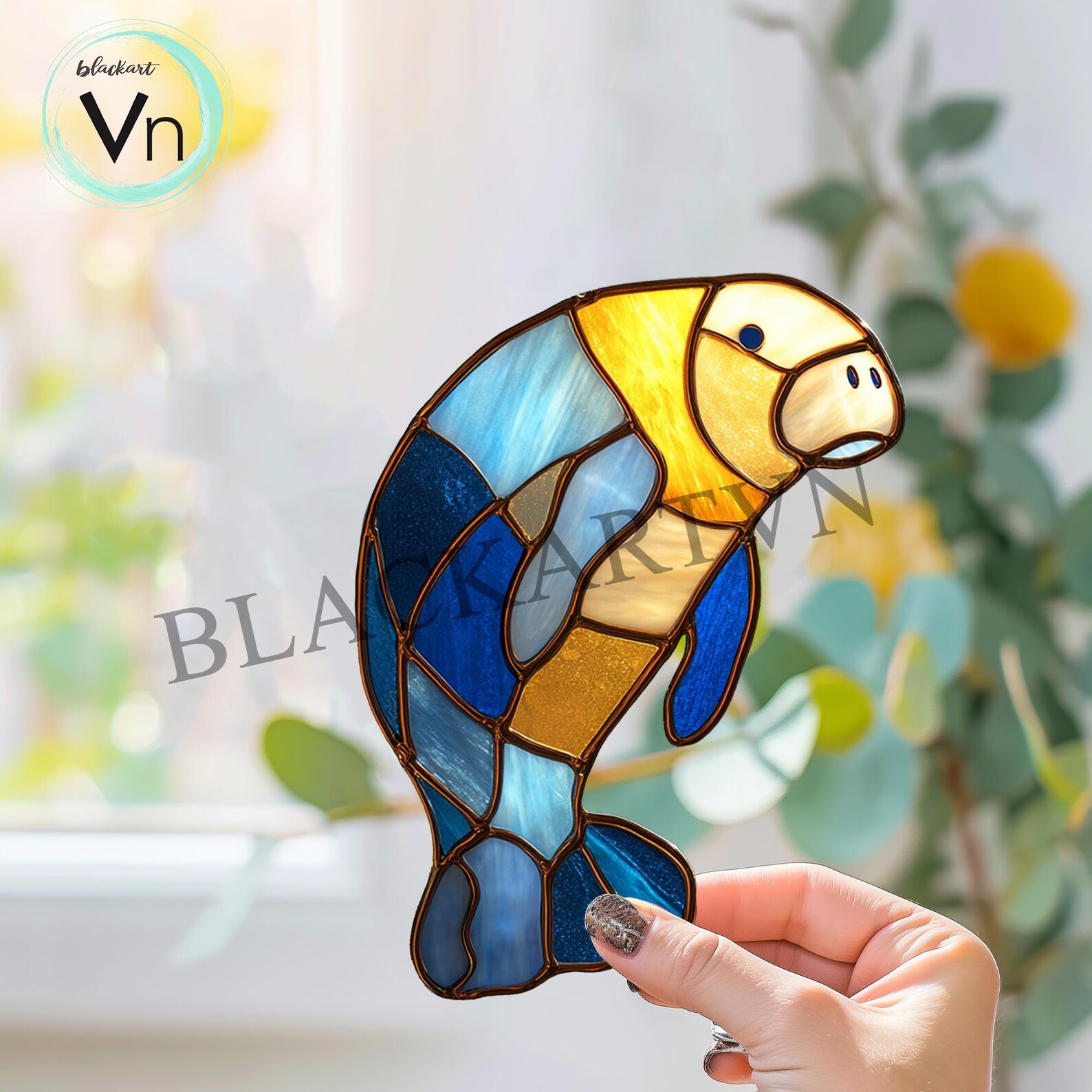 Digital Download Manatee Stained Glass Pattern,modern Suncatcher,diy ...