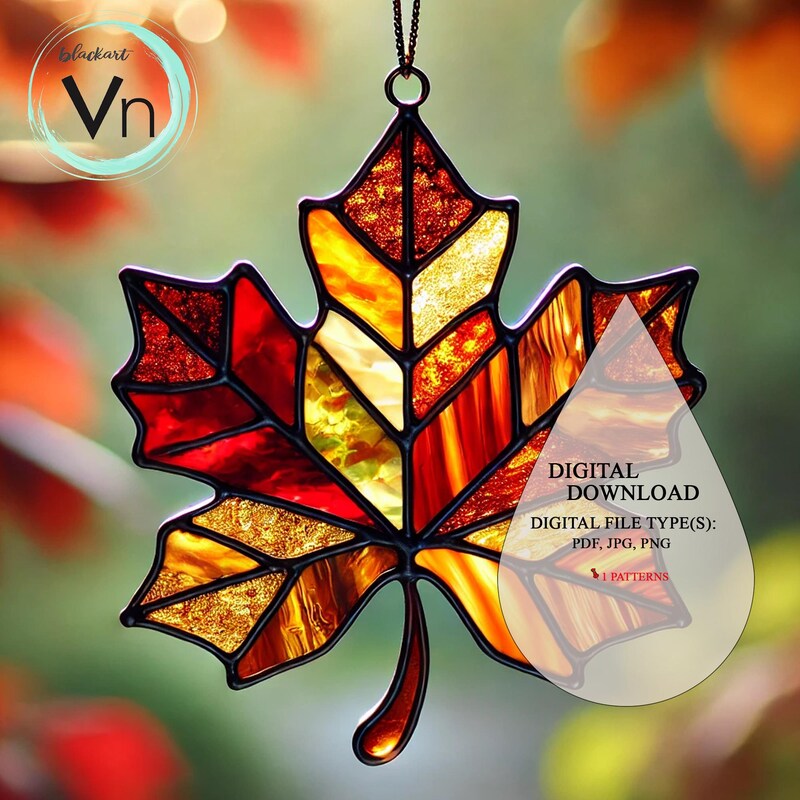Stained Glass Maple Leaf - Etsy