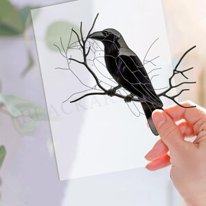 Digital Download White Raven T039, Stained Glass Pattern Modern ...