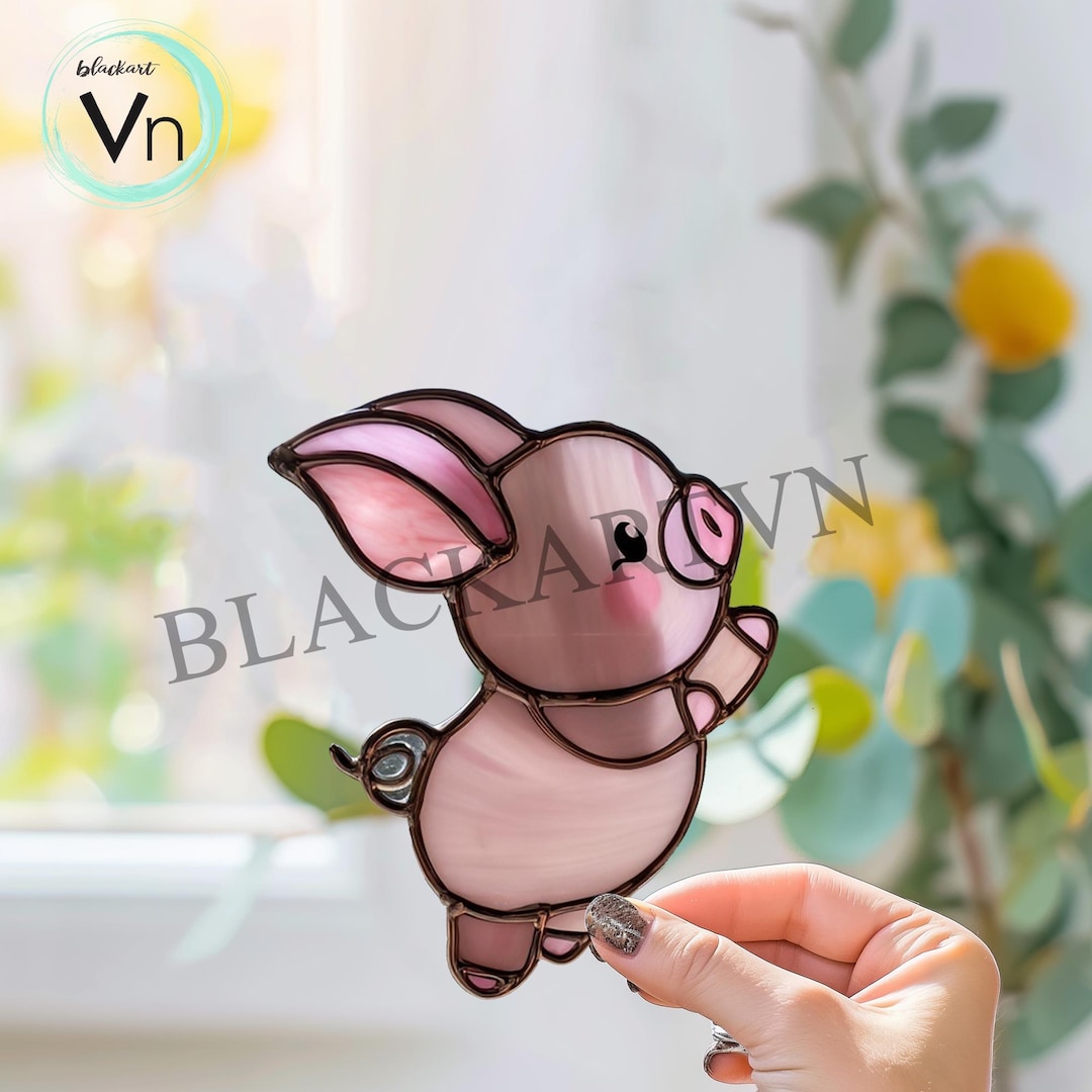 Digital Download Pig Stained Glass Pattern,modern Suncatcher,diy ...