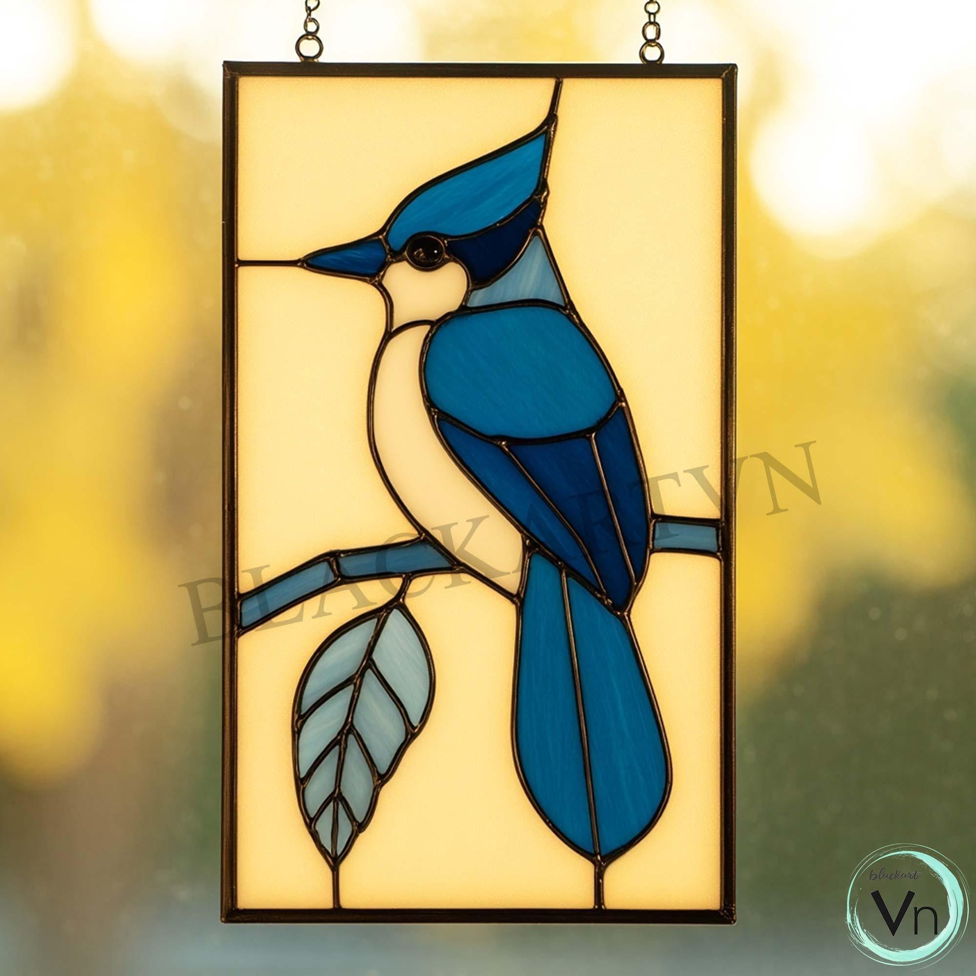 Digital Download Blue Jay Stained Glass Pattern,modern Suncatcher,diy ...