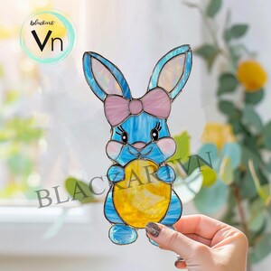 Stained Glass Rabbit Digital Download Easter Bunny T03 Stained Glass ...