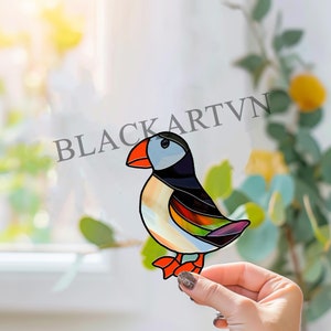 Digital Download Puffin-d02,stained Glass Pattern,modern Suncatcher,diy ...