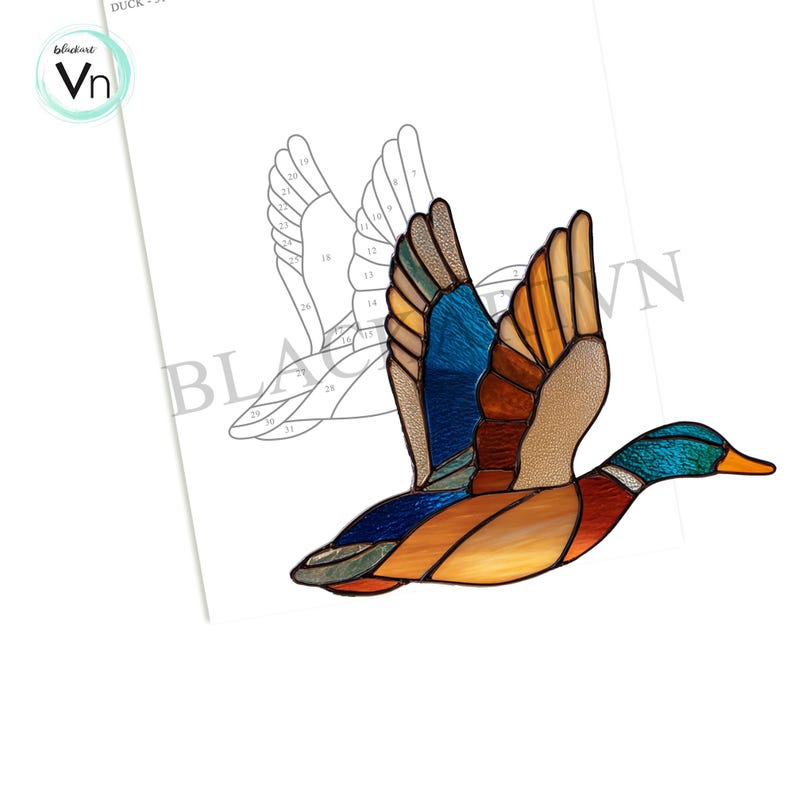 Digital Download Duck Stained Glass Pattern,modern Suncatcher,diy ...