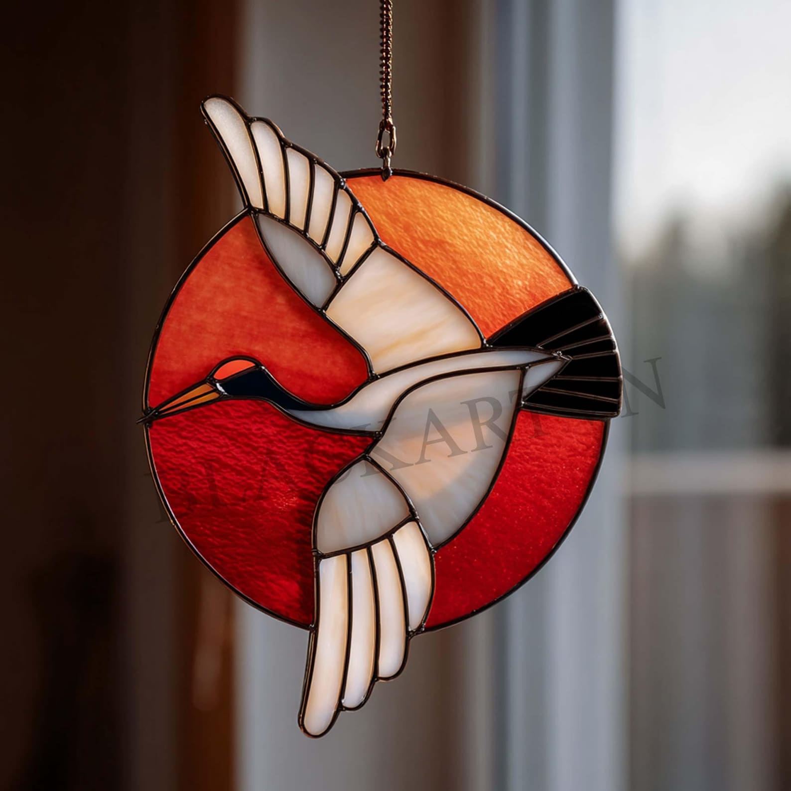 Digital Download Cranes Stained Glass Pattern, Modern Suncatcher, Diy ...