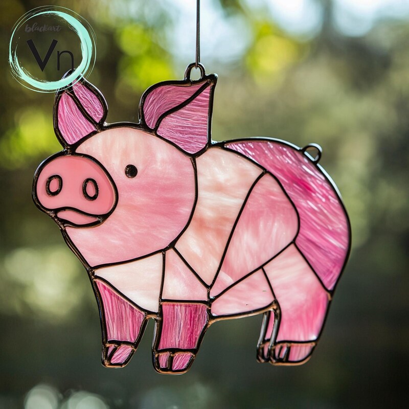 Stained Glass Pig - Etsy