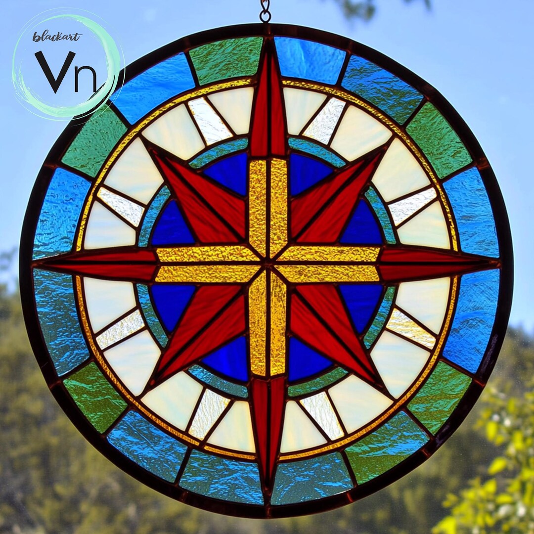 Digital Download Colorful Circular Stained Glass Panels ,stained Glass ...