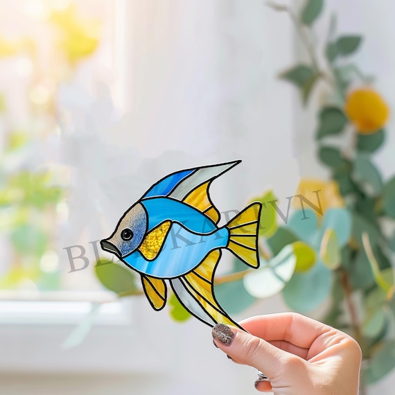 Reef Fish Stained Glass Patterns Clownfish Stained Glass Suncatcher,