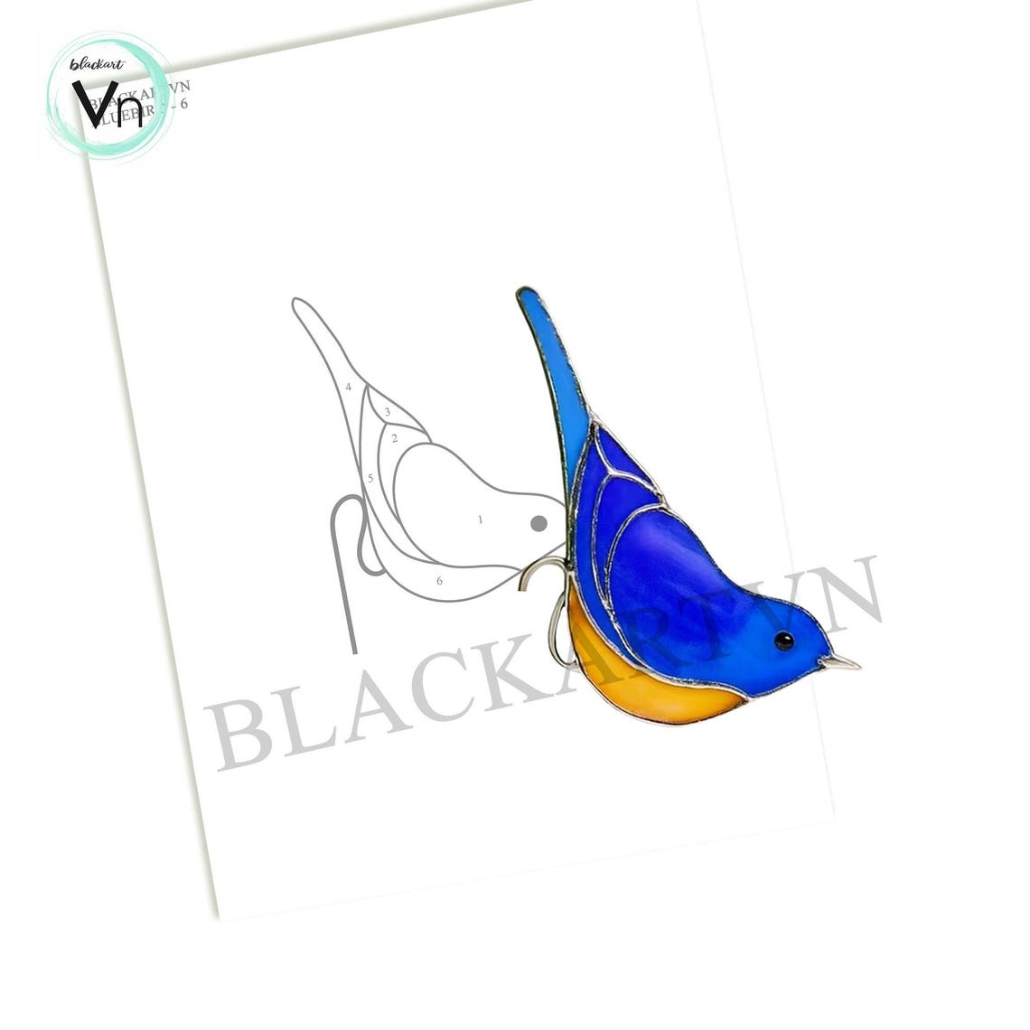 Digital Download Bluebird Stained Glass Pattern,modern Suncatcher,diy ...