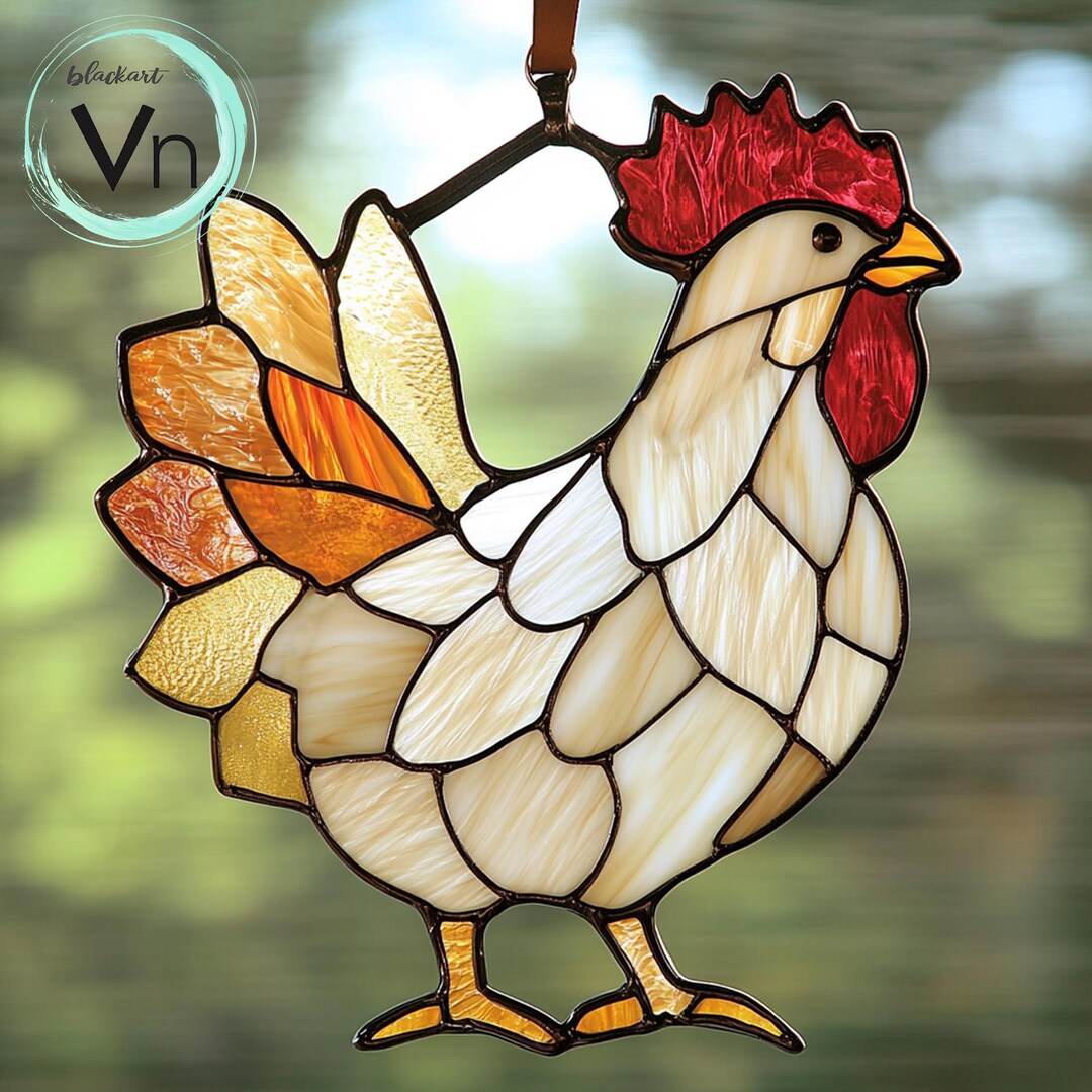 DIGITAL DOWNLOAD Pattern Hen T02 Stained Glass Pattern, Modern ...