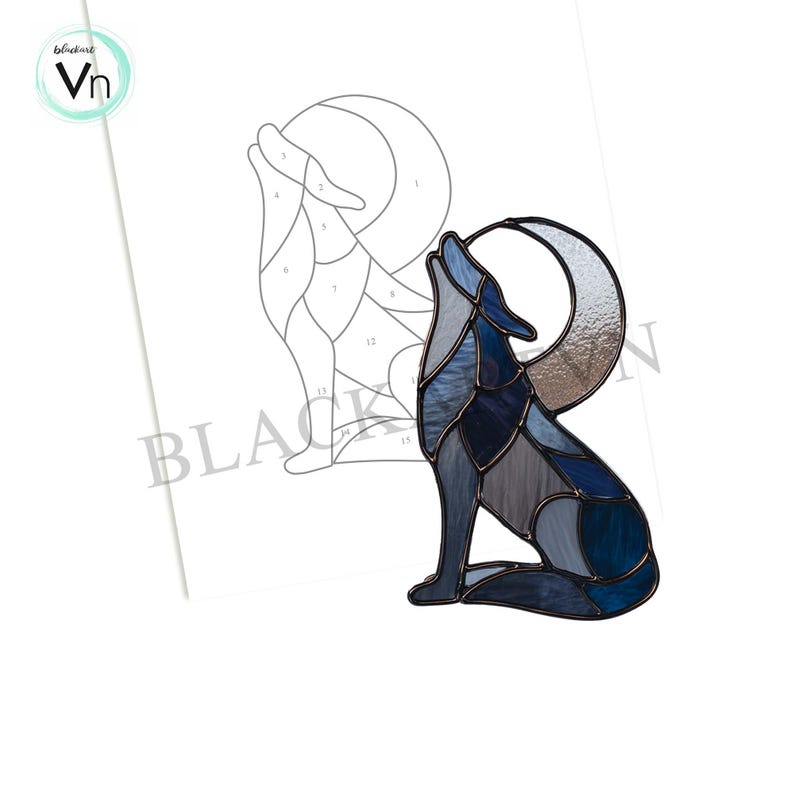 Digital Download Wolf Stained Glass Pattern,modern Suncatcher,diy ...