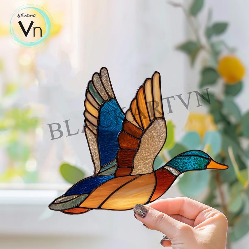 Digital Download Duck Stained Glass Pattern,modern Suncatcher,diy ...