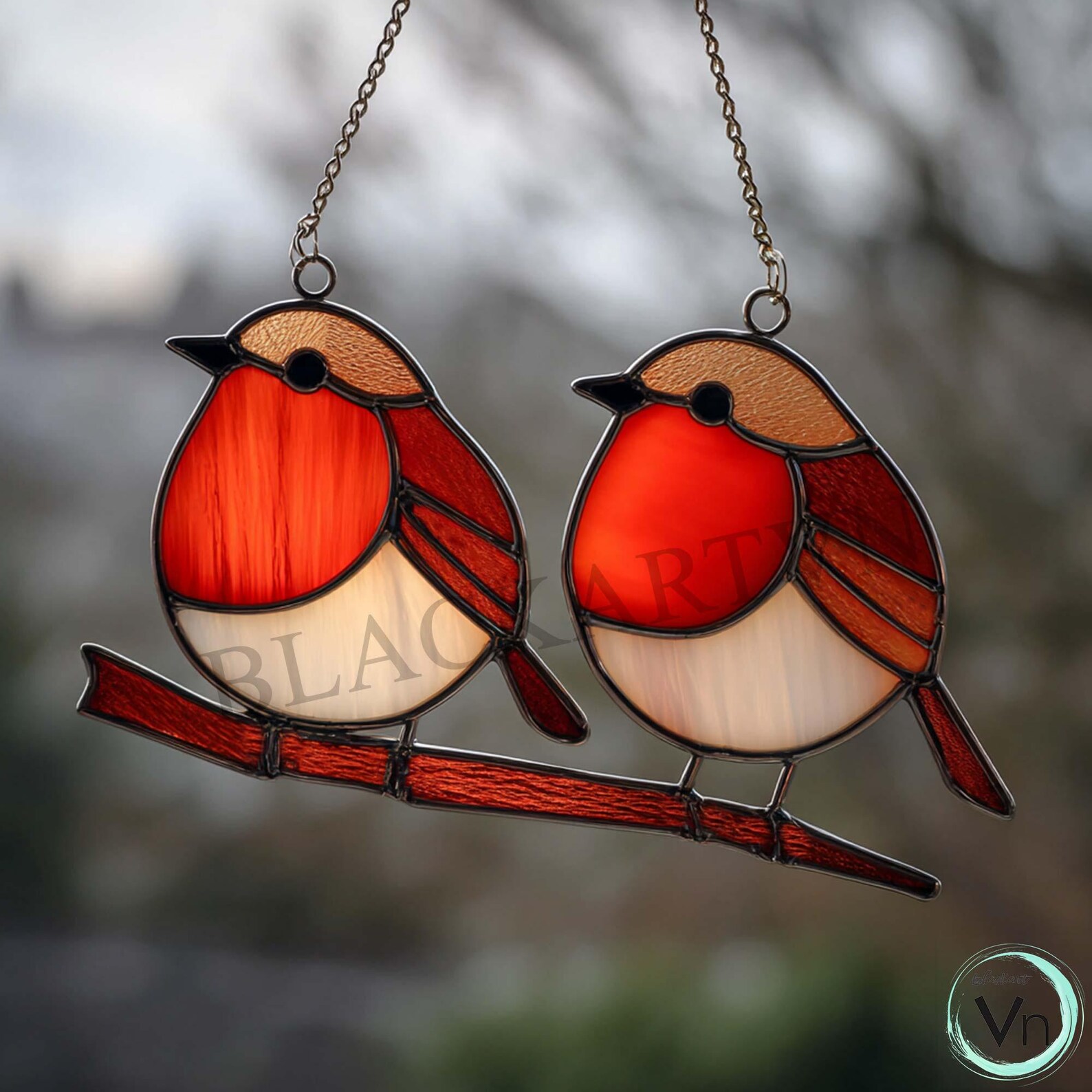 Digital File Robin Stained Glass Suncatcher , Window Hanging Fathers ...