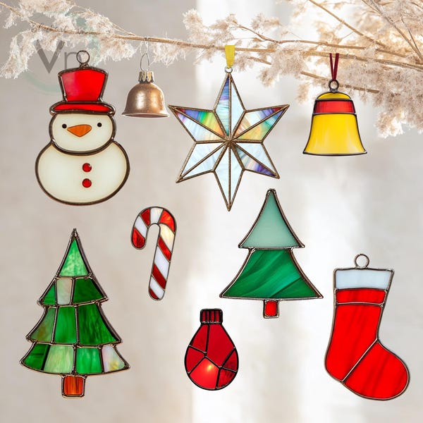 Christmas Stained Glass Patterns - Etsy